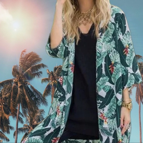 Rachel Zoe | Swim | Nwt Rachel Zoe Tropical Palm Print Os Swim Beach ...